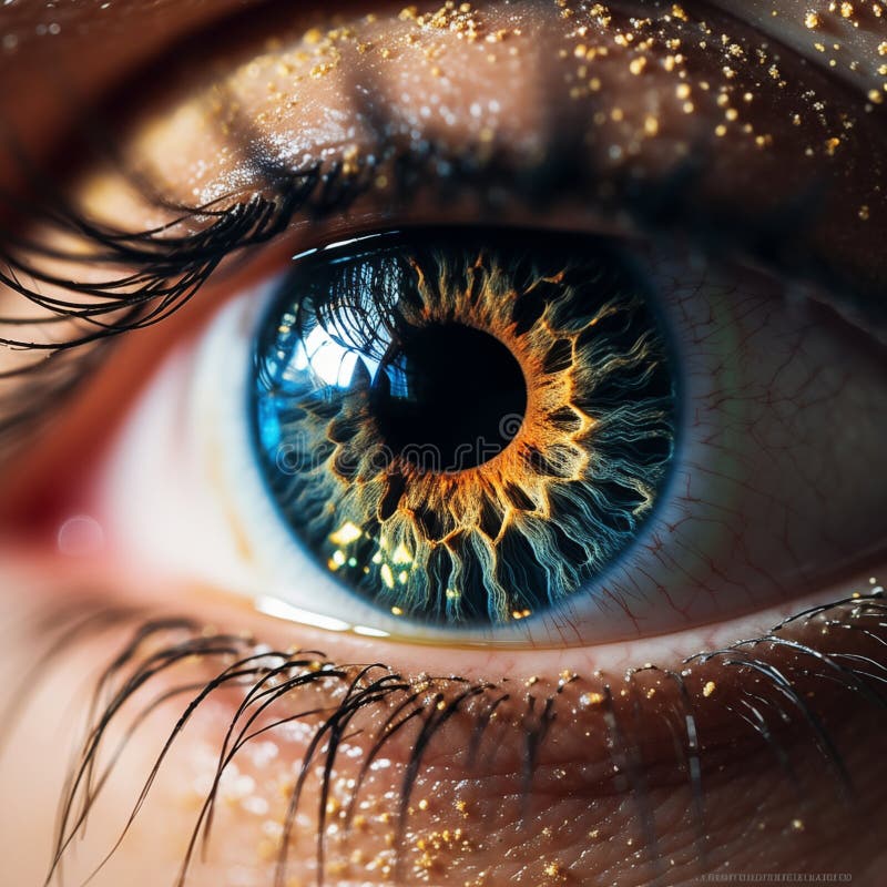 Sun in the Form of a Circle Reflected in Eye Stock Illustration ...