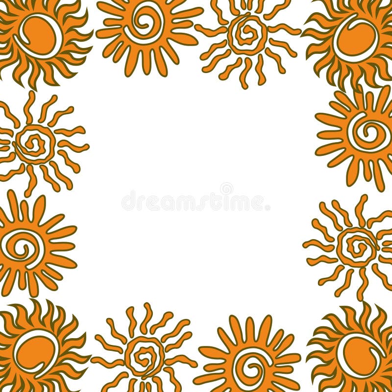 Sun Frame Empty Template Vector Stock Vector - Illustration of abstract ...