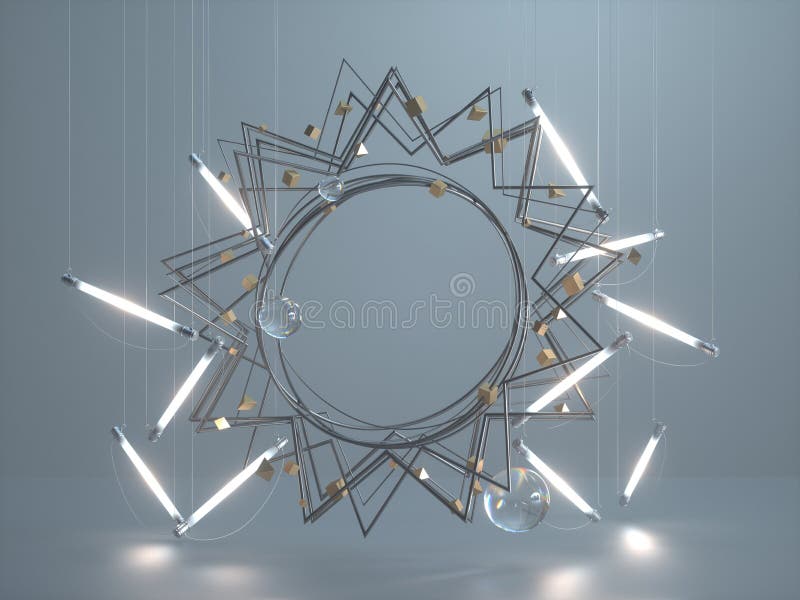 Sun Frame with Fluorescent Lamps. Stock Illustration - Illustration of ...
