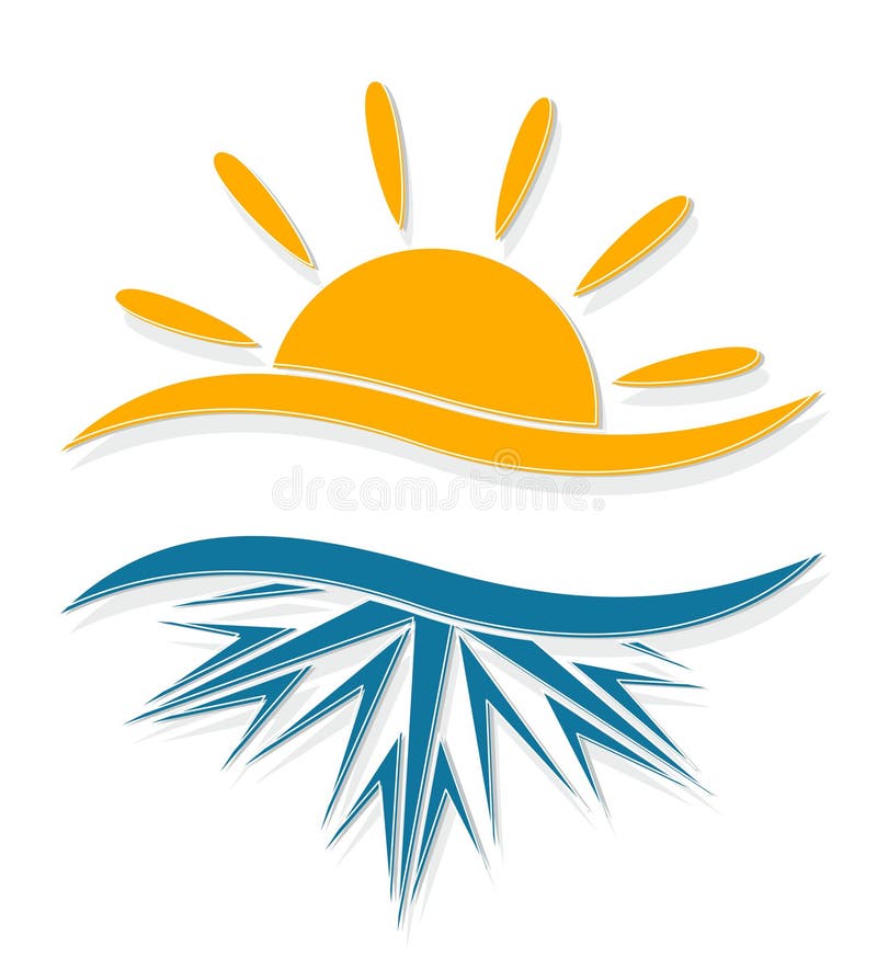 Sun and frost. stock vector. Illustration of sunrise - 130310504