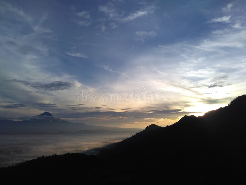 The sun get rise up stock photo. Image of cumulus, dusk - 228636742