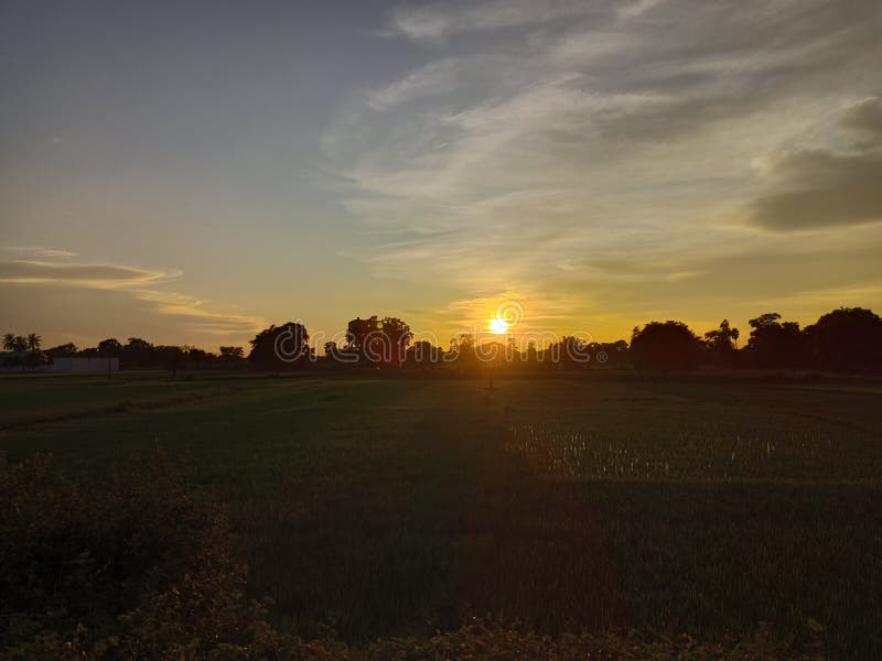 Sun getting down stock image. Image of evening, dusk - 255347369