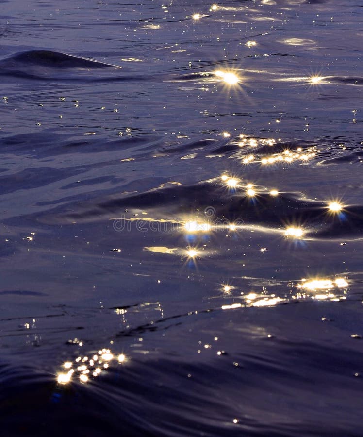 Sun and Glare on the Sea Water Stock Photo - Image of shoreline, crash ...