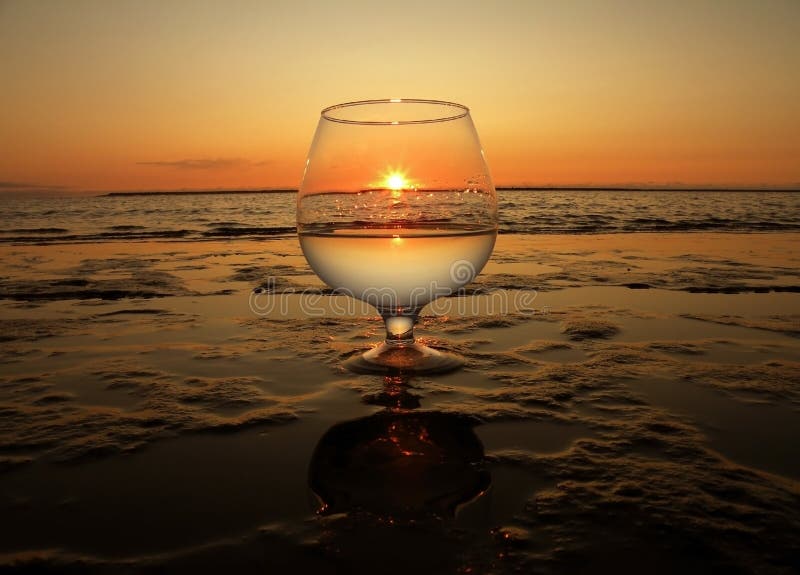 The sun in a glass stock image. Image of pleasure, reflection - 21251237