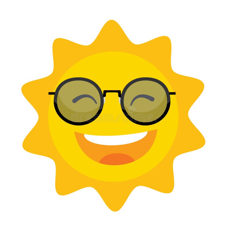 Sun in Glasses Icon Vector Illustration on White Stock Vector ...