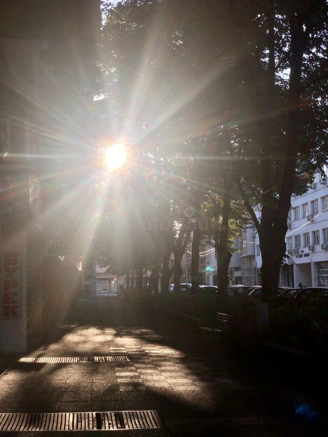 Sun glow at dusk stock photo. Image of facade, glow - 152480522