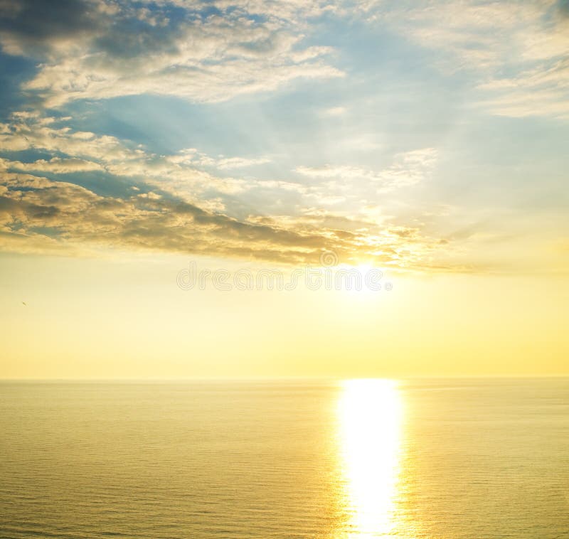 Dramatic Sunset Sky with Clouds Stock Image - Image of sunset, ocean ...