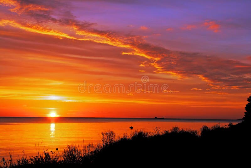 Sun goes down stock image. Image of evening, golden, colors - 5851471
