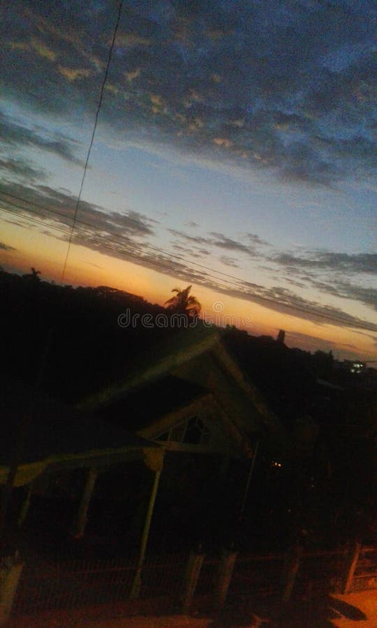 When the Sun Goes Down the Night Comes Stock Photo - Image of cloud ...