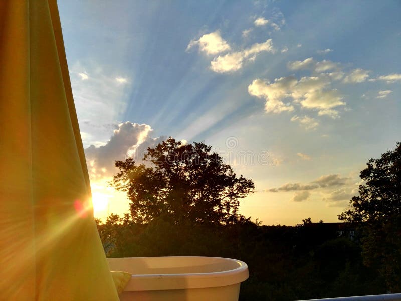 Sun goes down stock image. Image of sunset, berlin - 81980903