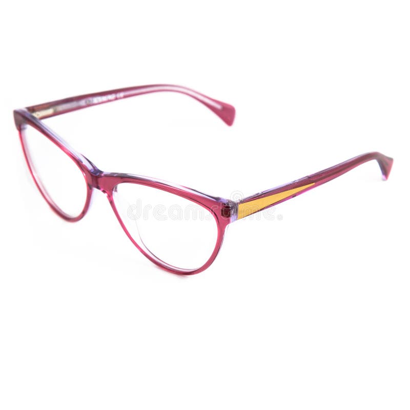 Sun Goggles and Glasses for Vision in Red Frames. Stock Photo - Image ...