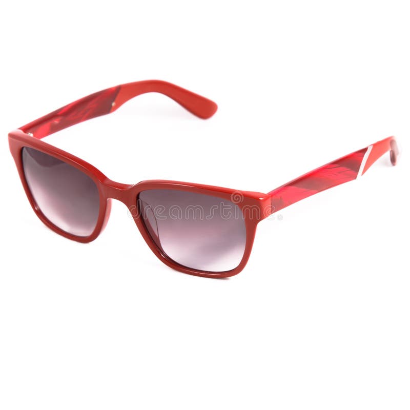 Sun Goggles and Glasses for Vision in Red Frames. Stock Image - Image ...