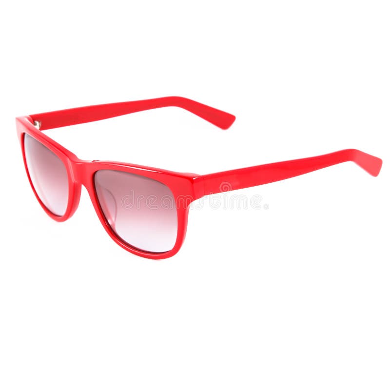 Sun Goggles and Glasses for Vision in Red Frames. Stock Photo - Image ...