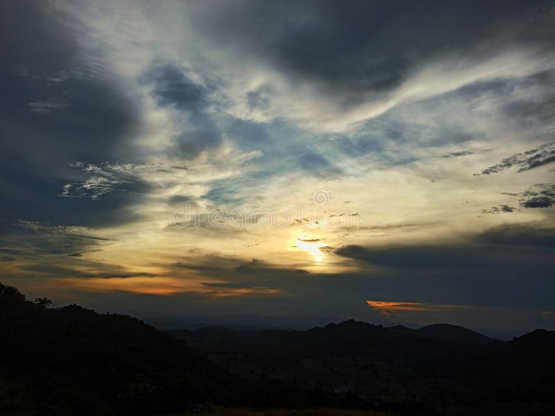 The sun is going down stock image. Image of began, sunset - 255416299