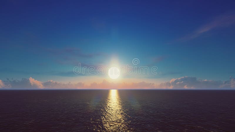 Mighty Sun is Going Up Over the Ocean Stock Image - Image of light ...