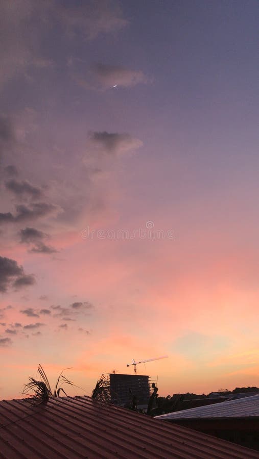 Very Beautiful Sky between Day and Night Stock Image - Image of night ...