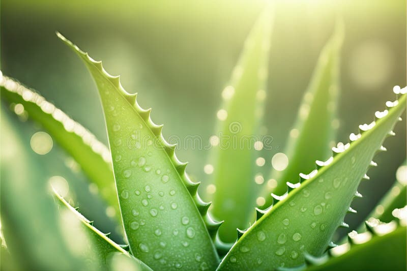 Sun-growing Healthy Thick Aloe Vera Leaves Stock Image - Image of ...