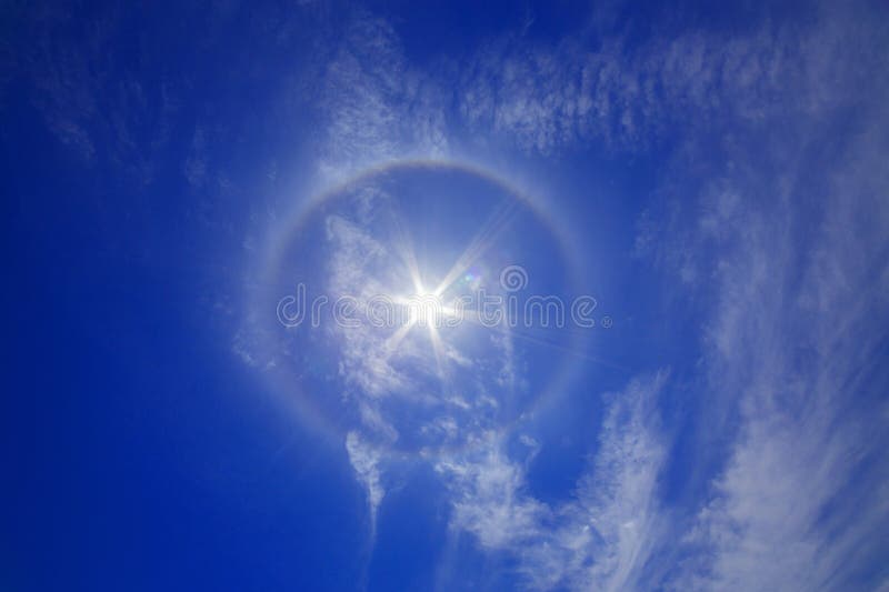 Sun halo clouds and sky. stock photo. Image of night - 286211958
