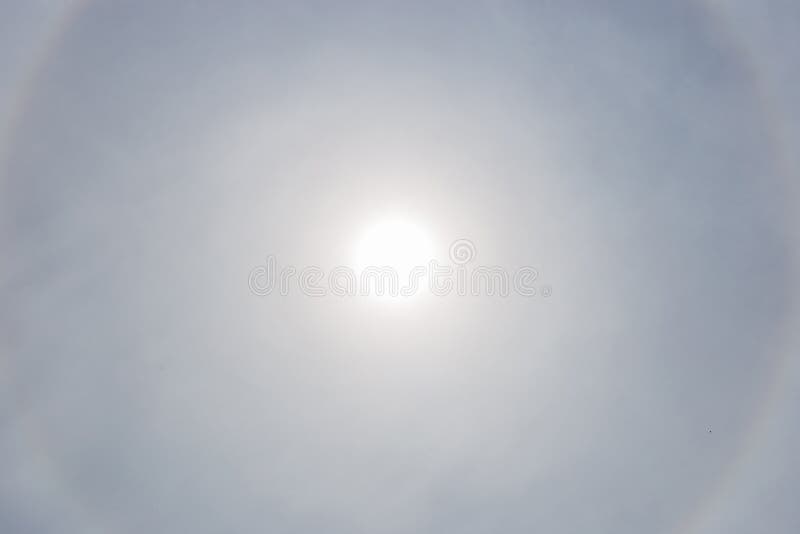 The Sun Halo with Cloudy Sky in Background, Natural Phenomenon. Stock ...