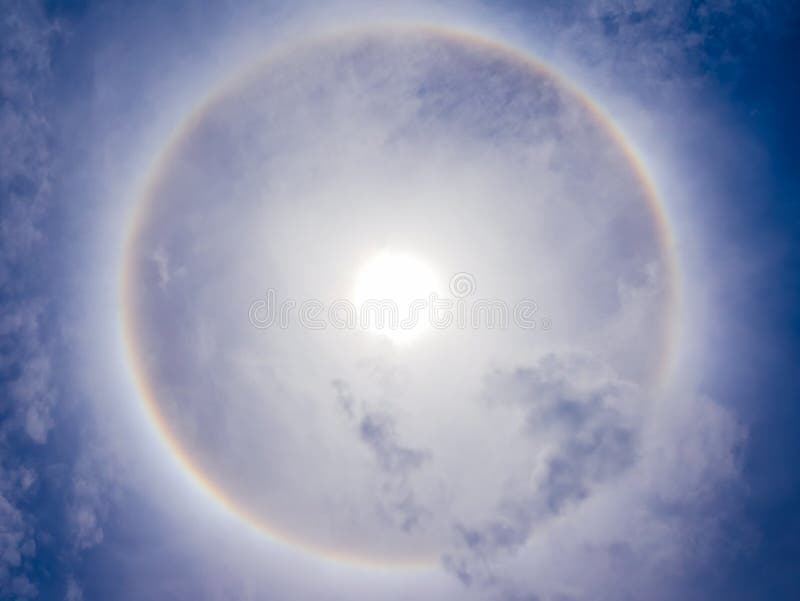 Sun Halo Phenomenon on Blue Sky Stock Image - Image of haze, beauty ...