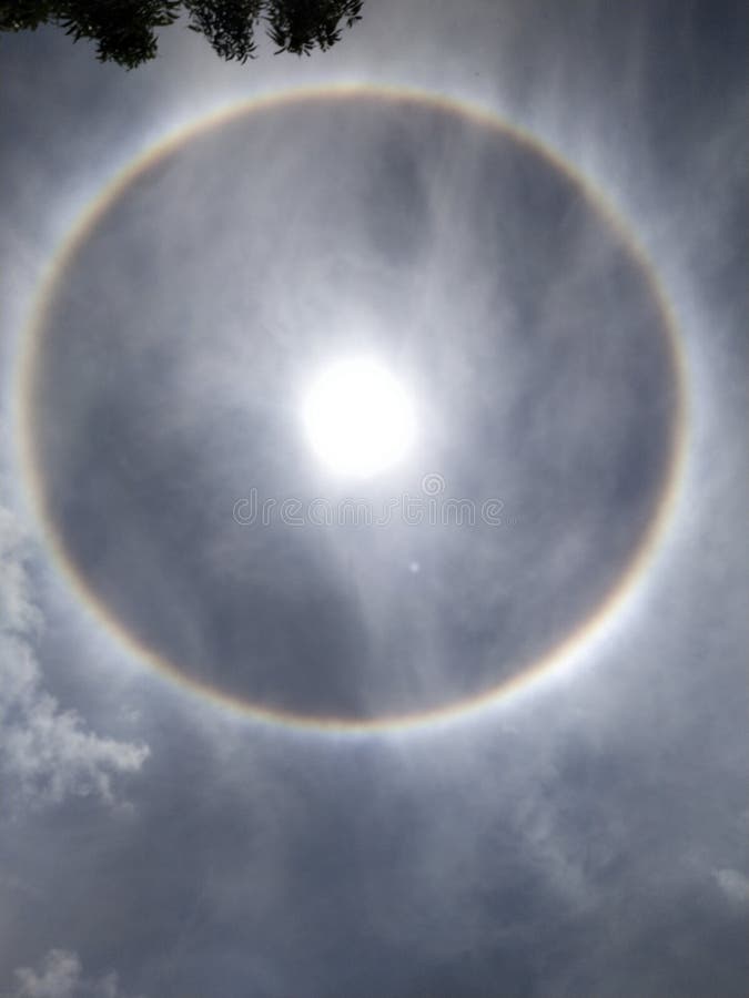 Sun Halo Phenomenon Circle Rainbow Sky Stock Image - Image of circle ...