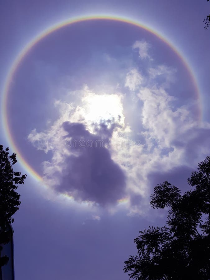 Sun halo stock photo. Image of cloud, cirrus, blue, effect - 95253406
