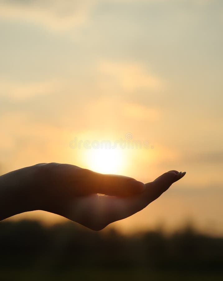 Sun in hands stock photo. Image of freedom, contemplation - 3538374