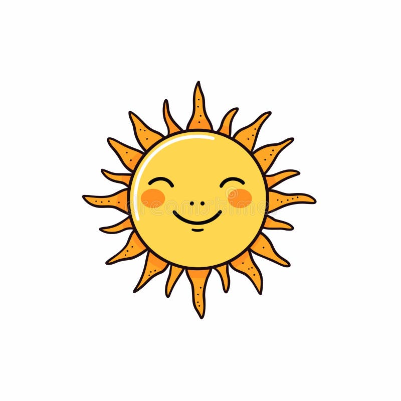 Sun Hand-drawn Comic Illustration. Sun. Vector Doodle Style Cartoon ...