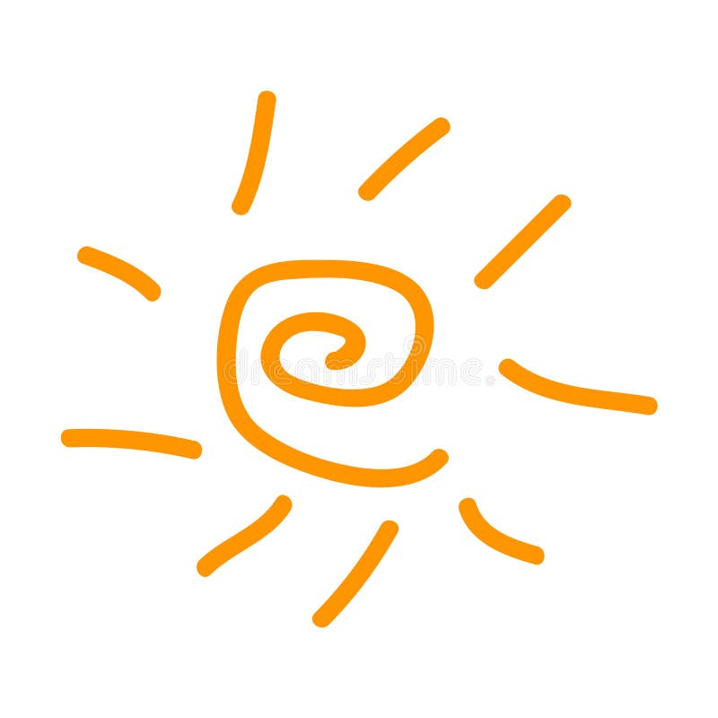Sun, hand drawn icon stock vector. Illustration of sketchy - 92774672