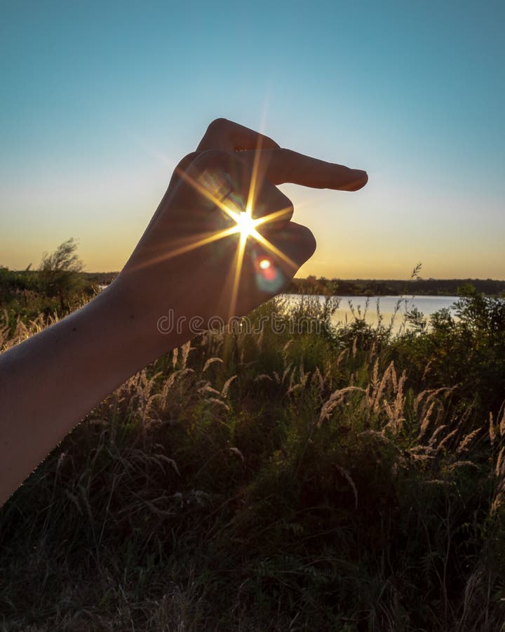 Sun in hand stock image. Image of hand, pole, cesko - 156483091