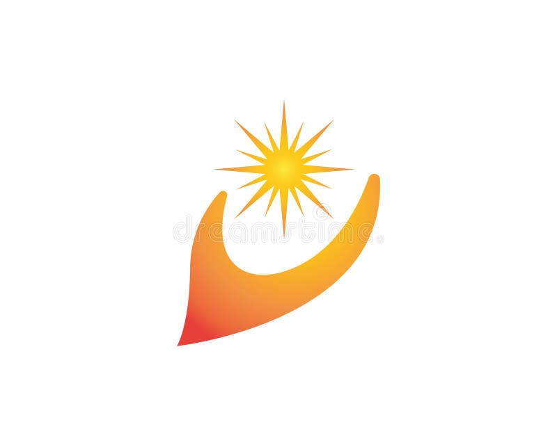 Sun in hand logo design stock vector. Illustration of holiday - 117761962