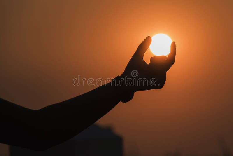 The sun in hand stock image. Image of outdoor, thailland - 87343561