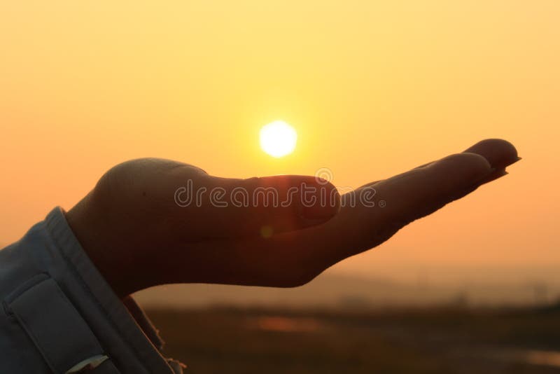 Sun in Hand stock photo. Image of harmony, imagination - 45814766