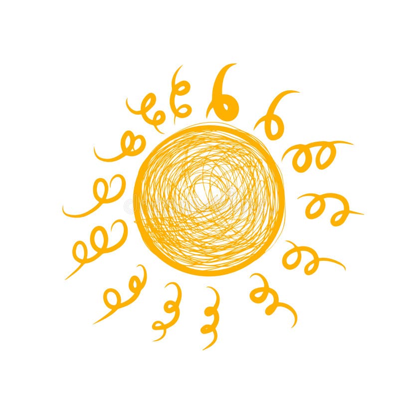 Sun Handmade. Hand Drawing. Not AI. Vector Illustration Stock Vector ...