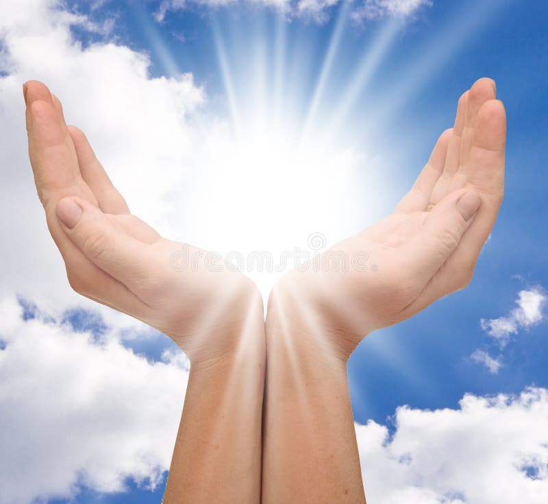 Sun in the hands stock image. Image of hand, happy, harmony - 27229475