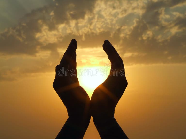 Sun in hands stock photo. Image of freedom, contemplation - 3538374