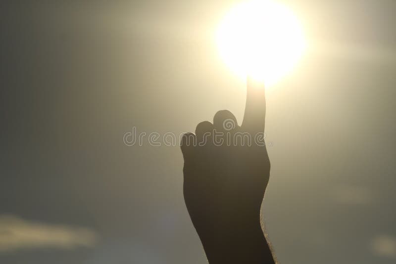 Sun and hands. stock photo. Image of sunlight, light - 221133450