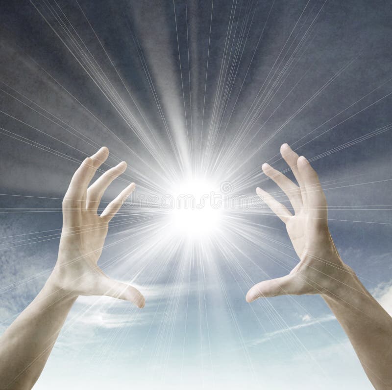Sun in the hands stock image. Image of hand, environment - 17657485