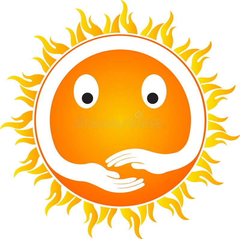 Sun with hands stock vector. Illustration of composition - 36151126