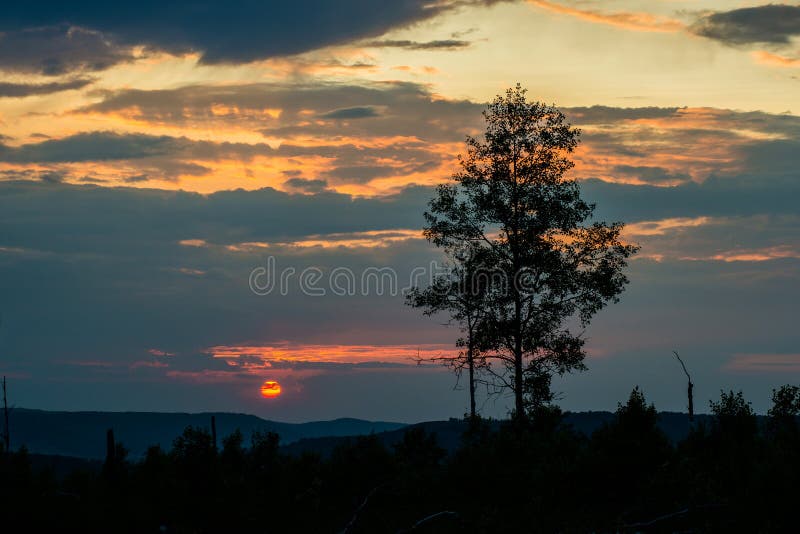 The Sun Has Already Set Behind the Horizon and the Sunset is Burning ...