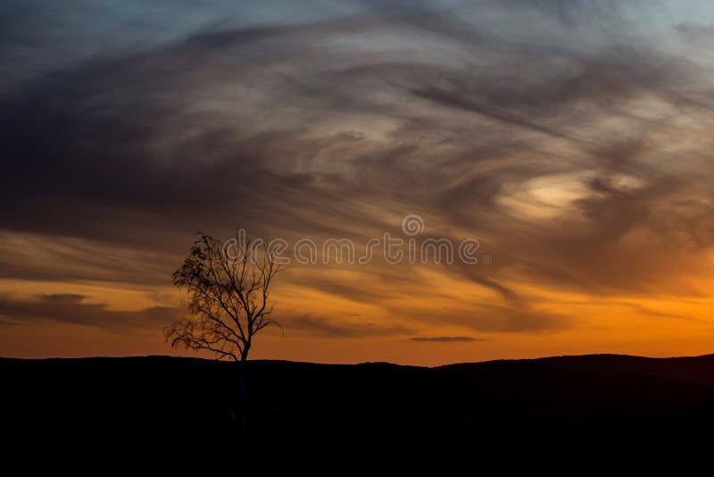 The Sun Has Already Set Behind the Horizon and the Sunset is Burning ...