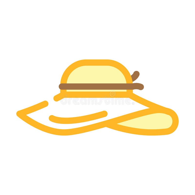 Sun Hat Cap Color Icon Vector Illustration Stock Vector - Illustration ...