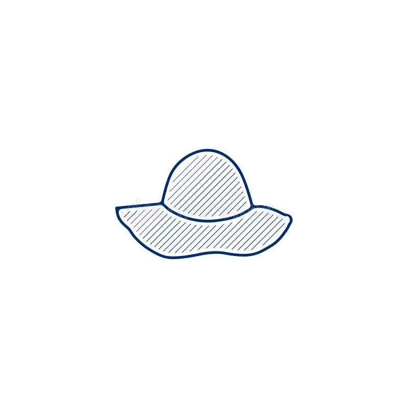 Sun Hat Icon. Sun Hat Hand Drawn Pen Style Line Icon Stock Vector ...