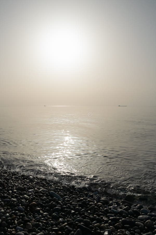 Haze Over the Sea on a Sunny Day. Stock Photo - Image of orange ...