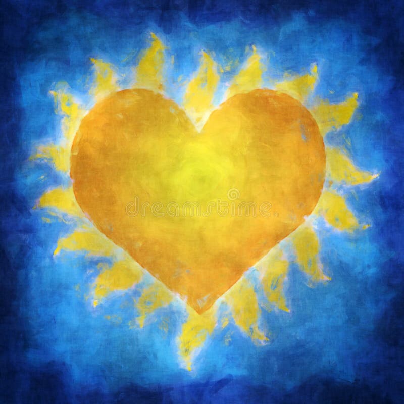 Sun Heart stock illustration. Illustration of heaven - 73337865