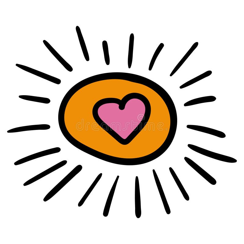 Sun with Heart Inside. Vector. Vector Illustration Stock Vector ...