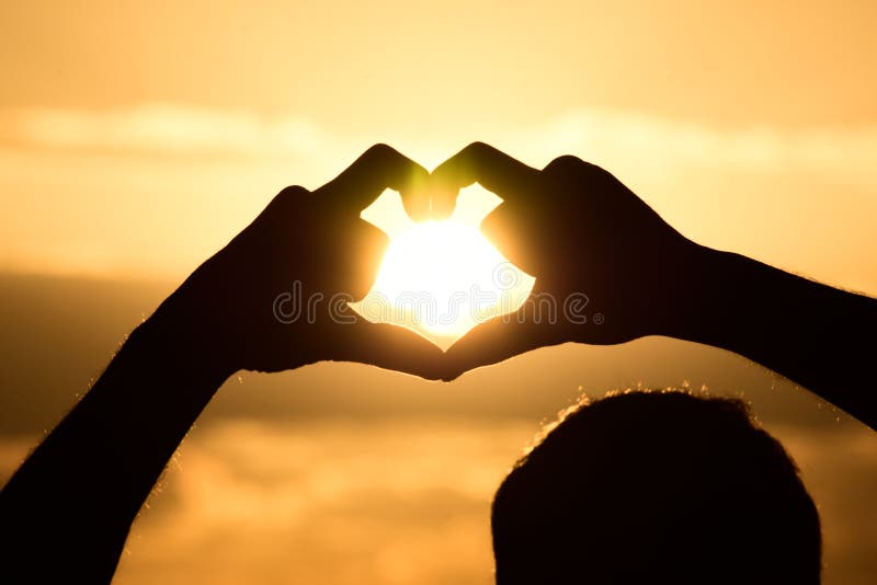 Sunlight through Heart Shape Hands Stock Image - Image of light ...