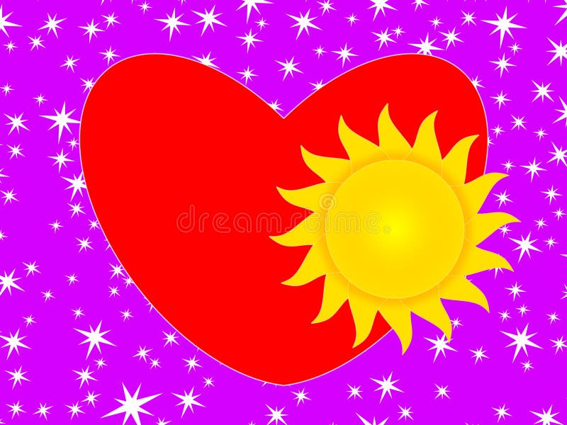 Sun and heart stock illustration. Illustration of star - 49718101