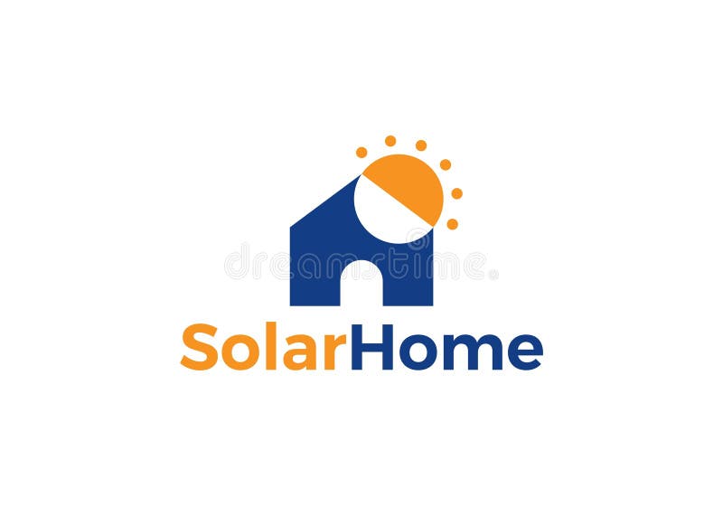 Sun with Home Logo. Solar Energy and House Vector Design Stock Vector ...