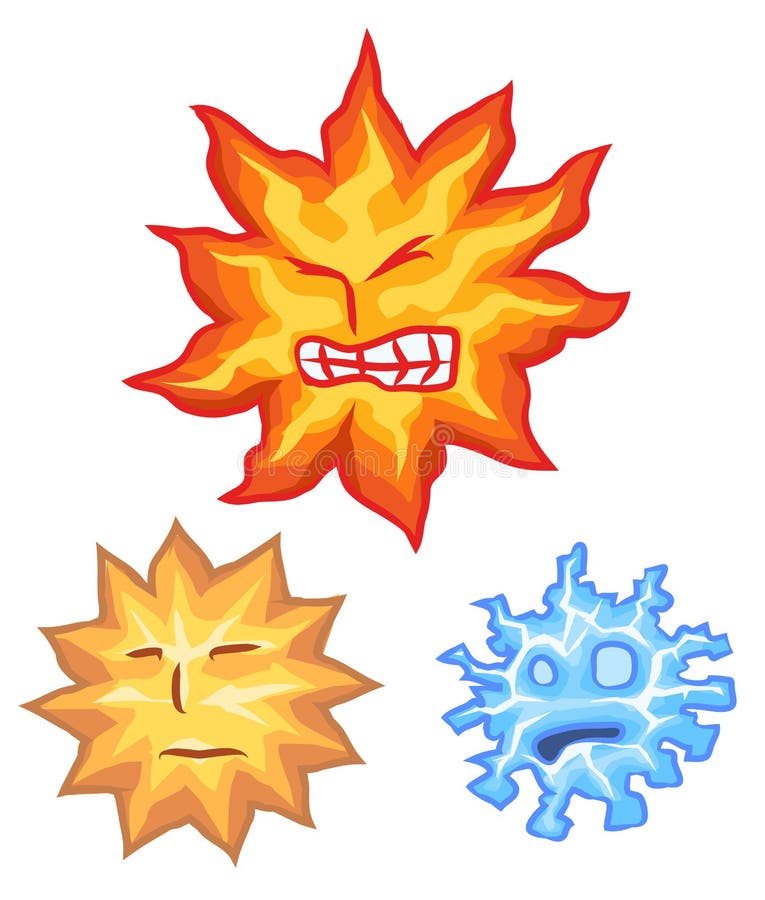 Sun Hot Cold Cartoon stock vector. Illustration of draught - 250883604